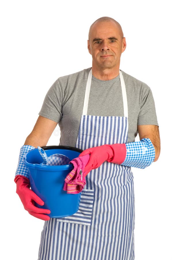 Man as house man stock image. Image of cleaning, emancipation - 9319507