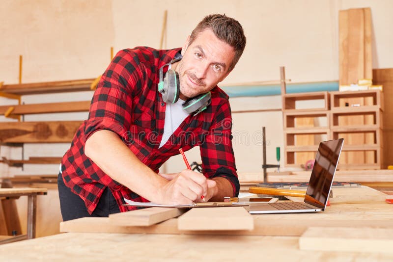 Successful Craftsman Takes Notes Stock Photo - Image of communication ...
