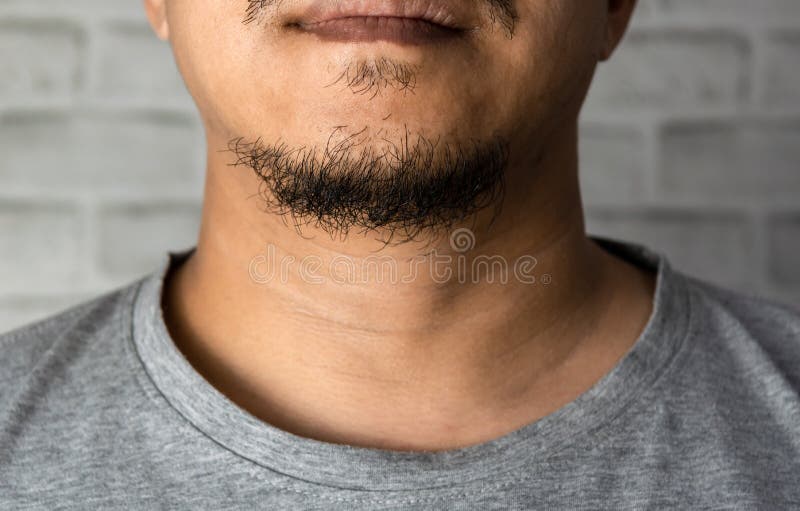 Man Asia with Long Beard on the Chin Close Up Stock Image - Image of ...