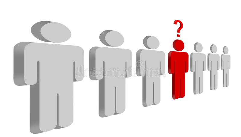 Many People Thinking of Questions Stock Illustration - Illustration of ...