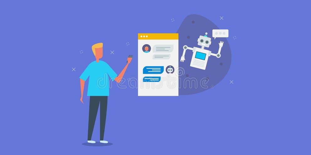 Artificial Intelligence Robot Having Conversation with User, Chatbot ...