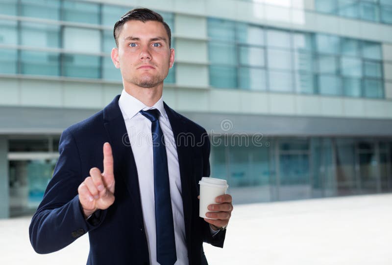Man is Asking Companion To Wait Stock Image - Image of male, break ...