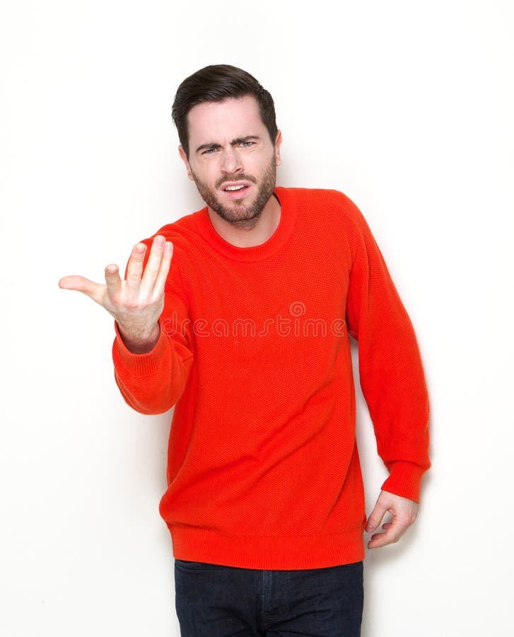 Man Asking Questions with Hand Raised Stock Image - Image of expression ...