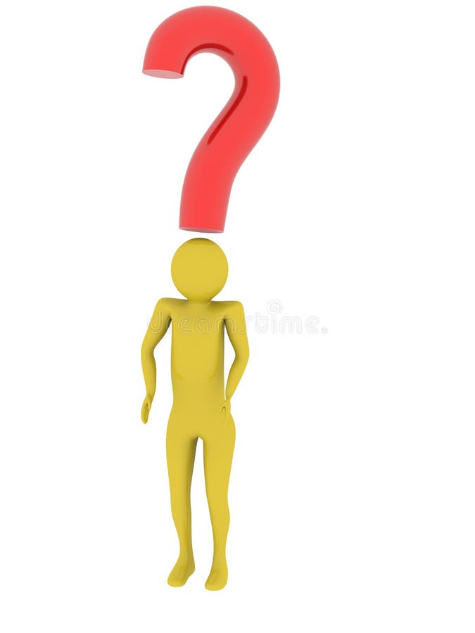 Man with Asking Sign Bubbles Stock Illustration - Illustration of ...