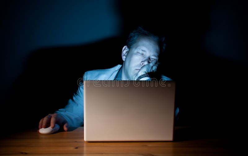 Tired computer guy stock image. Image of internet, business - 29945605