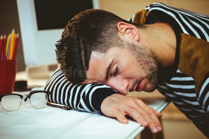 Man asleep at his desk stock photo. Image of asleep, overworked - 31009804