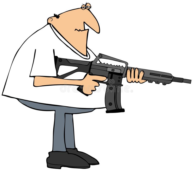 Cartoon Man Holding Rifle Stock Illustrations – 256 Cartoon Man Holding ...