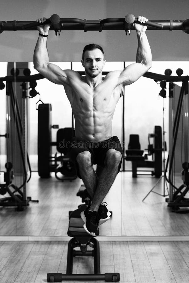Male Athlete Doing Pull Ups Stock Image - Image of bodybuilder ...