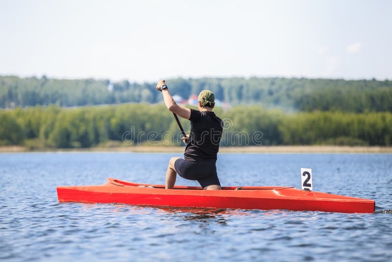 Athlete in a canoe stock photo. Image of kayak, rapids - 5192206