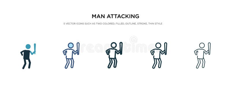 Man Attacking Icon Vector Sign and Symbol Isolated on White Back Stock ...