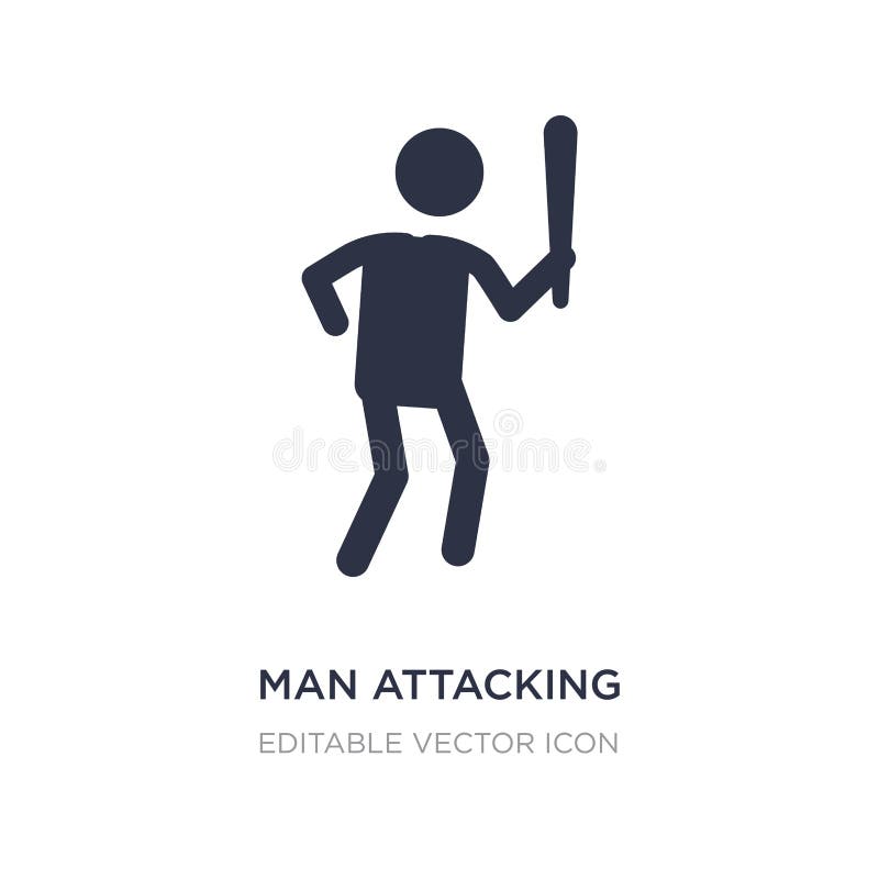 Man Attacking Icon Vector Sign and Symbol Isolated on White Back Stock ...