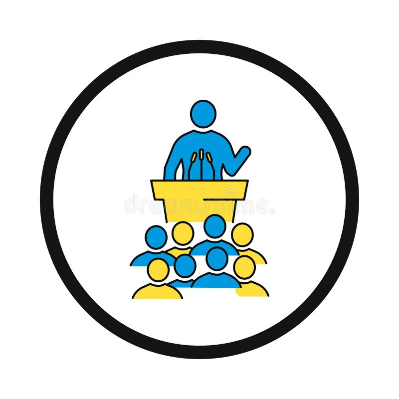 Man, Audience, Speaker, Speech, Political Leader Icon Stock Vector ...