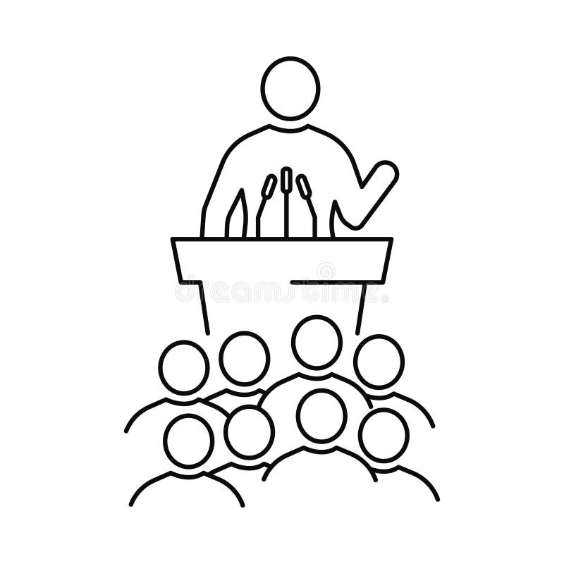 Man, Audience, Speaker, Speech, Political Leader Icon Stock Vector ...