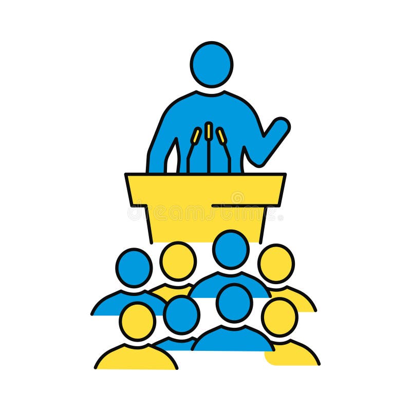Man, Audience, Speaker, Speech, Political Leader Icon Stock Vector ...