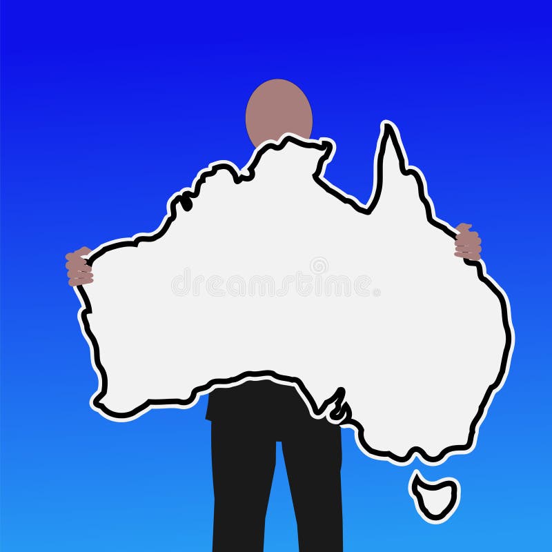 Men with Australia Map Sign Stock Vector - Illustration of professional ...