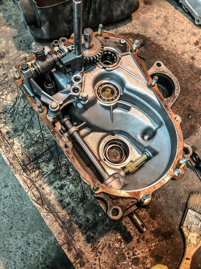 Man Auto Mechanic Working in a Garage, Workshop Stock Photo - Image of ...