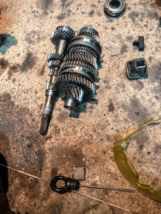 Man Auto Mechanic Working in a Garage, Workshop Stock Photo - Image of ...