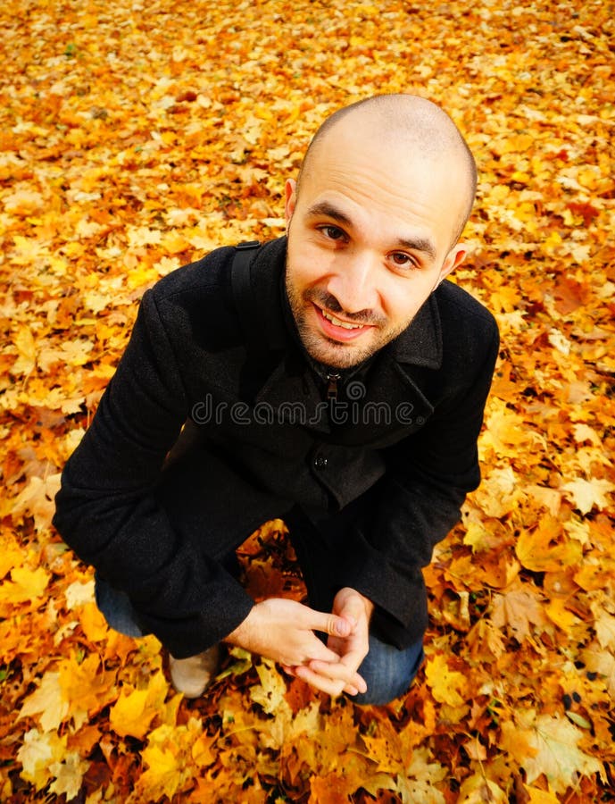 Man in the autumn stock photo. Image of brown, smiling - 34960964