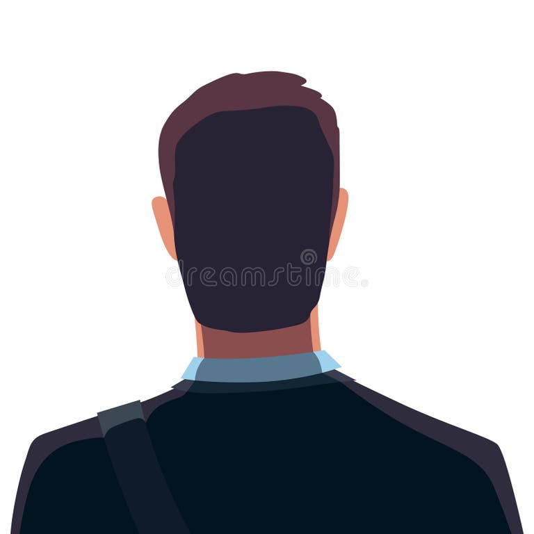 Man Avatar Back View. Press Conference, Reporter is Interviewing Stock ...