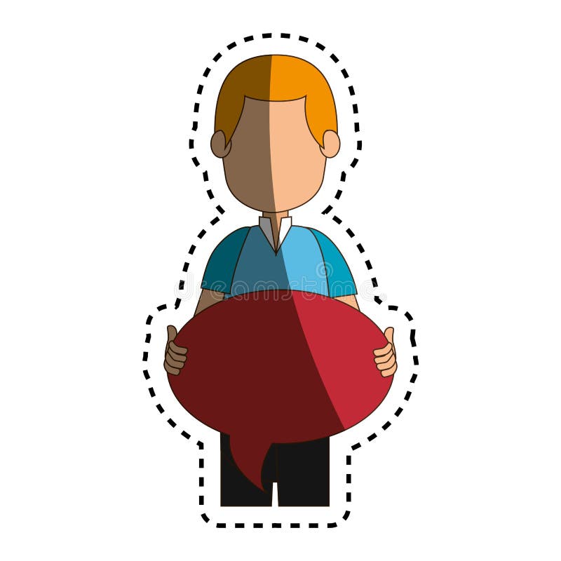 Man Avatar Character with Speech Bubble Stock Illustration ...