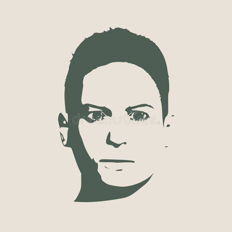 Man Avatar Front View. Male Face Silhouette Stock Vector - Illustration ...