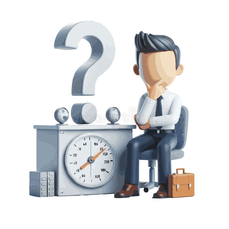 Man Avatar Thinking with Question Marks Isolated Stock Vector ...