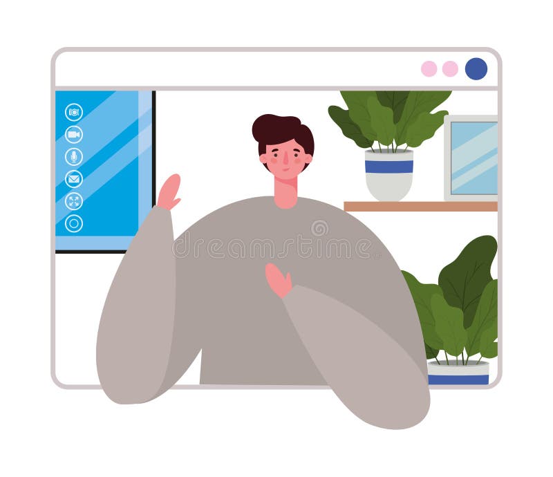 Man Avatar on Website in Video Chat Vector Design Stock Vector ...
