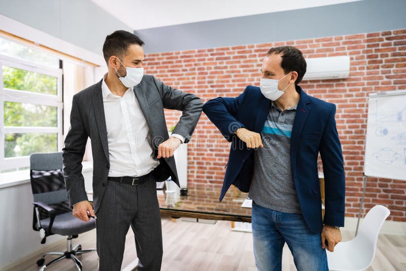 Man Avoiding Handshake To Stop Covid-19 Spread Stock Photo - Image of ...