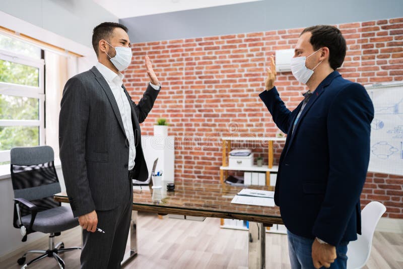 Man Avoiding Handshake To Stop Covid-19 Spread Stock Image - Image of ...