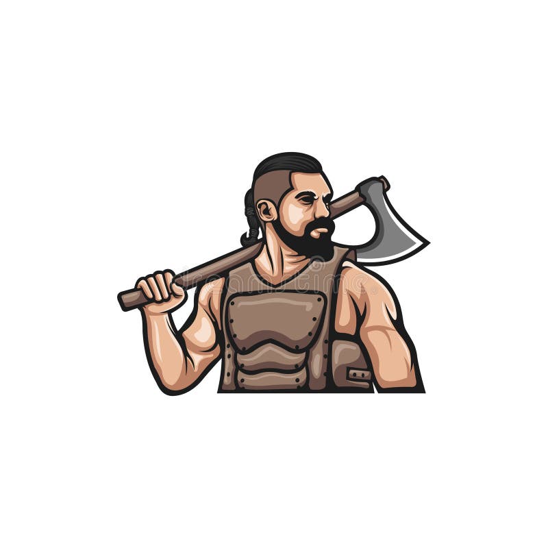 Man with Ax Tool Mascot Style Vector Illustration Design Template Stock ...