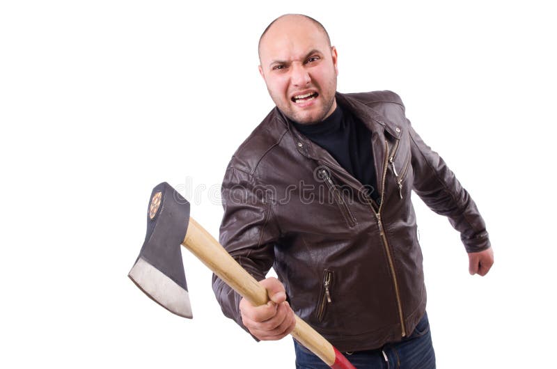 Man with axe isolated stock image. Image of fight, attitude - 41705543