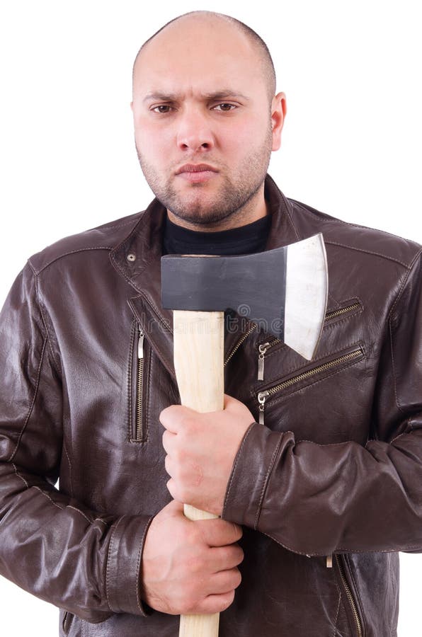 Man with axe isolated stock image. Image of hostility - 42197947