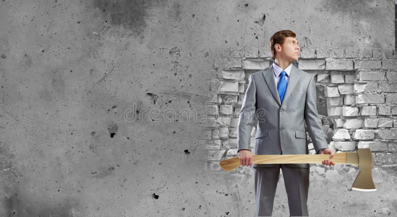 Man with axe stock photo. Image of hatchet, geek, break - 42714796