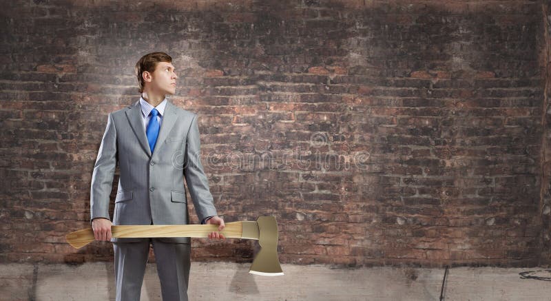 Man with axe stock image. Image of hatchet, manager, expression - 42086103