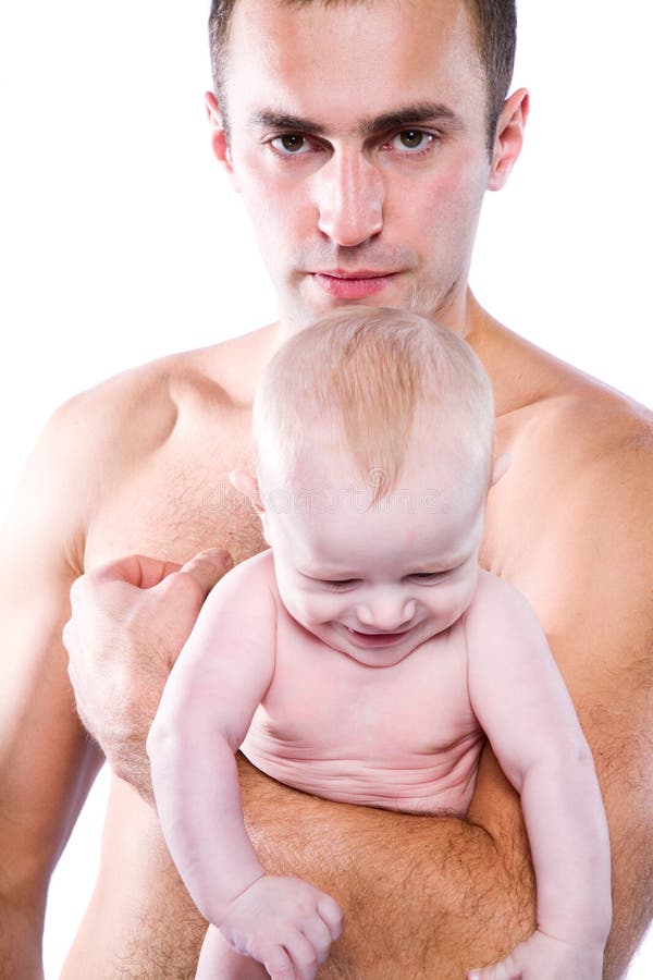 Man with baby. stock photo. Image of father, safety, young - 33593050