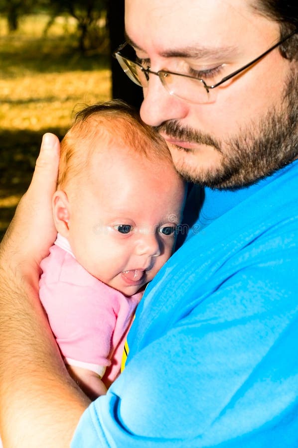 Man with baby carriage stock image. Image of beard, colored - 14981197