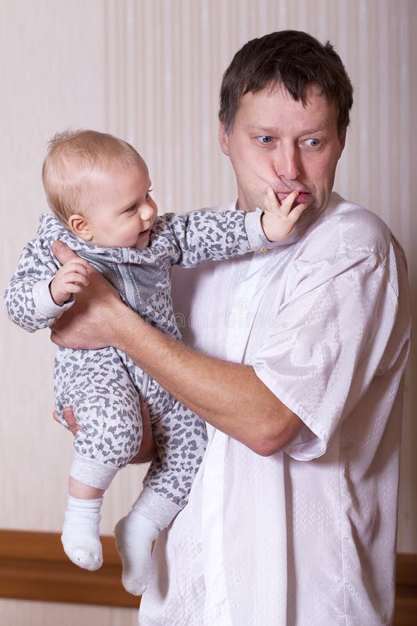 Man and baby. stock image. Image of small, little, young - 36011569