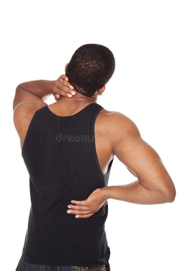 Man - back and neck pain stock image. Image of isolated - 16460387