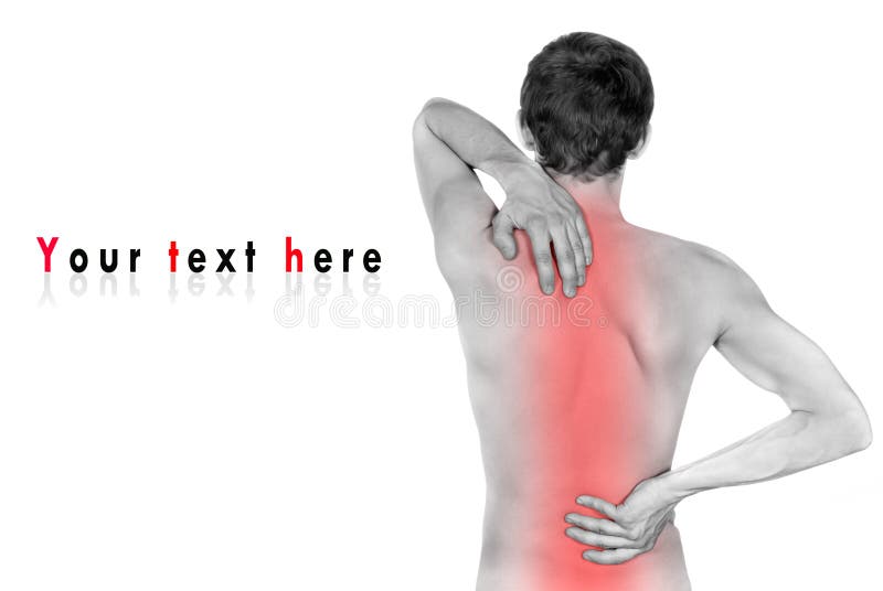 Man with back pain stock photo. Image of neck, health - 24087758