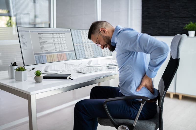 Man with Back Pain stock photo. Image of painful, aching - 255603088