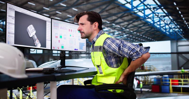 Man with Back Pain stock image. Image of aircraft, repair - 340242445