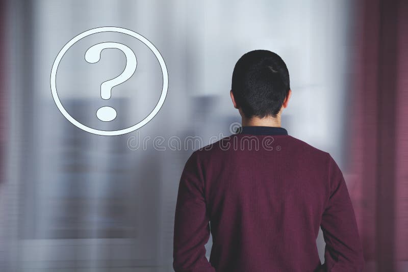 Man in Back with Question Mark Stock Photo - Image of head, business ...