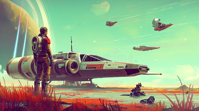 Man on the Background of a Futuristic City Stock Image - Image of ...