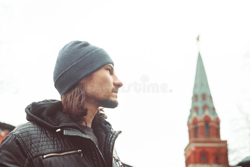 Man on the Background of the Kremlin Stock Photo - Image of explorer ...