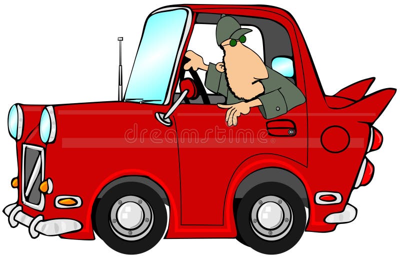 Driver Backing Up His Semi Cab Stock Illustration - Illustration of ...