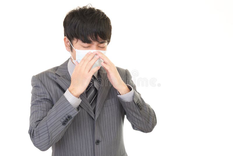 Businessman with a Bad Cold Stock Image - Image of health, emotional ...