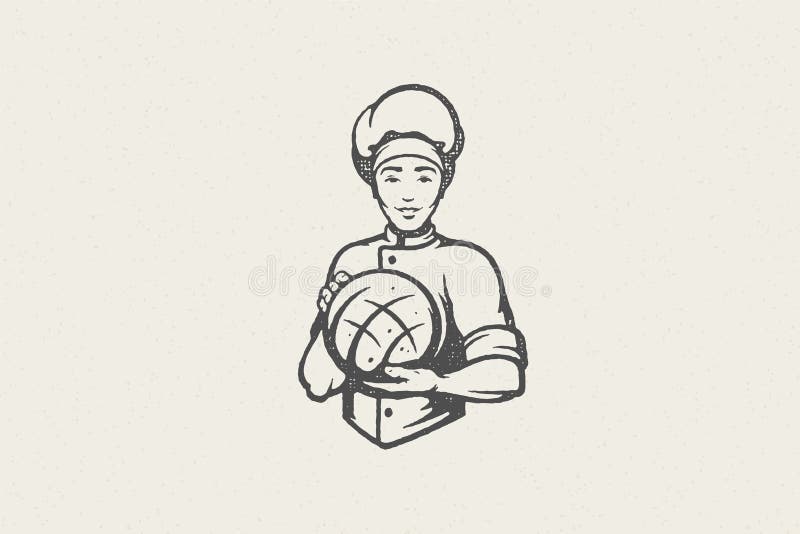 Man Baker in Chef Uniform Holding Loaf of Fresh Bread Working in Bakery ...