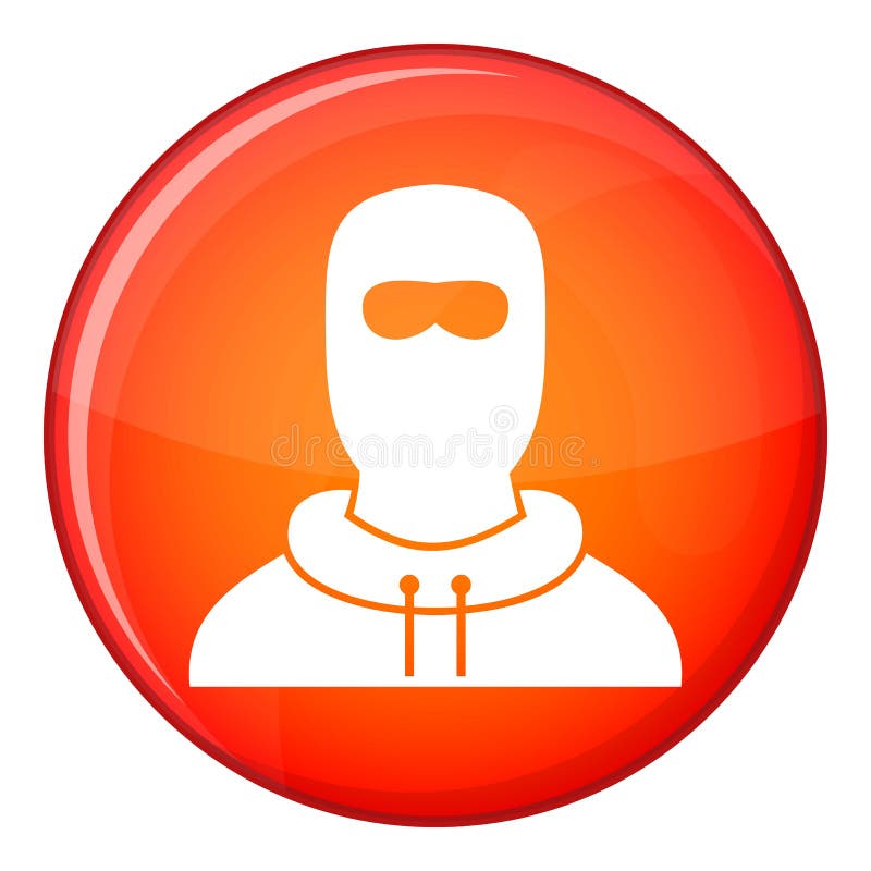 Man in Balaclava Icon, Flat Style Stock Vector - Illustration of ...