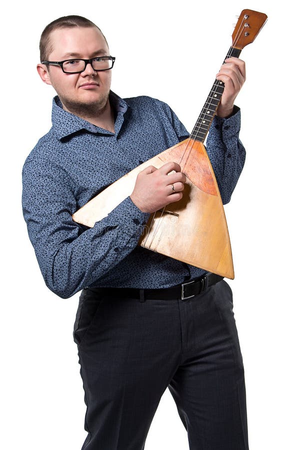 Man with balalaika playing stock photo. Image of playing - 41486542