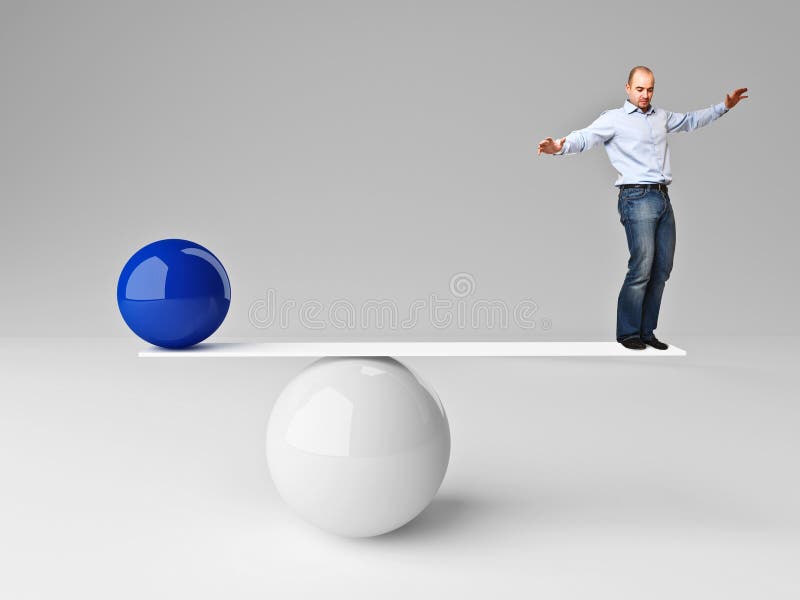 Man in balance stock illustration. Illustration of isolated - 18036329